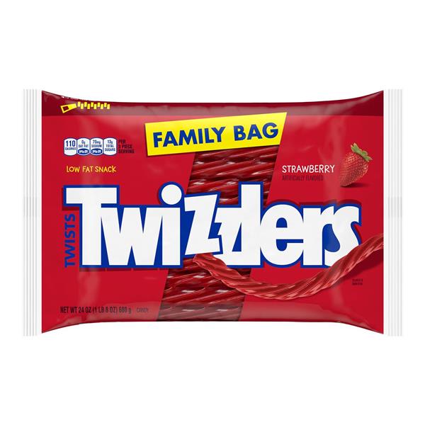 TWIZZLERS Twists Strawberry Flavored Licorice Style, Candy Family Bag ...