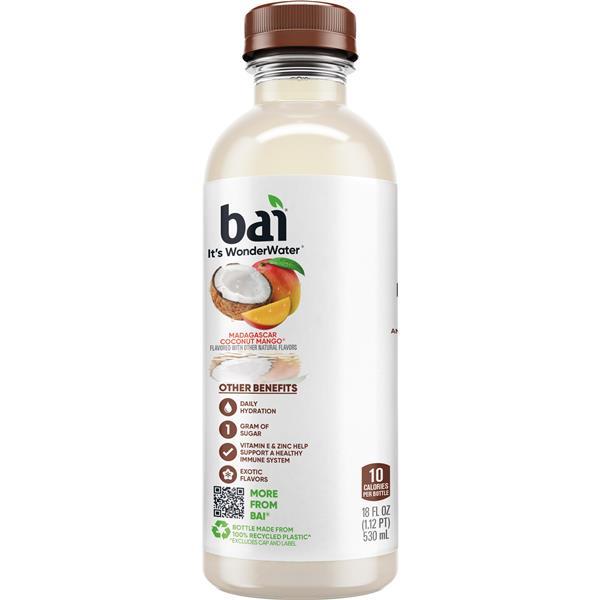 Bai Antioxidant Infused Water Beverage, Madagascar Coconut Mango | Hy ...